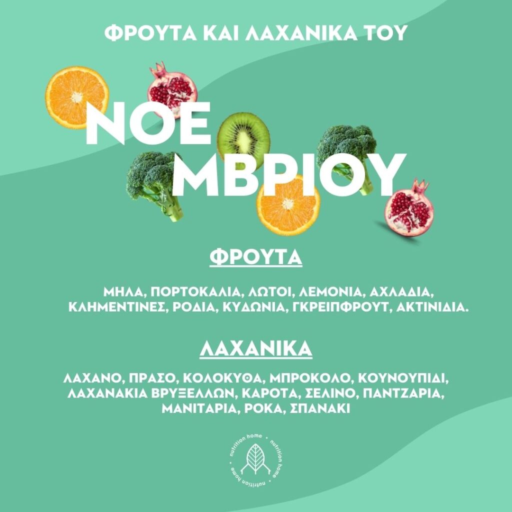 Φρούτα & Λαχανικά Νοεμβρίου - nutritionhome
